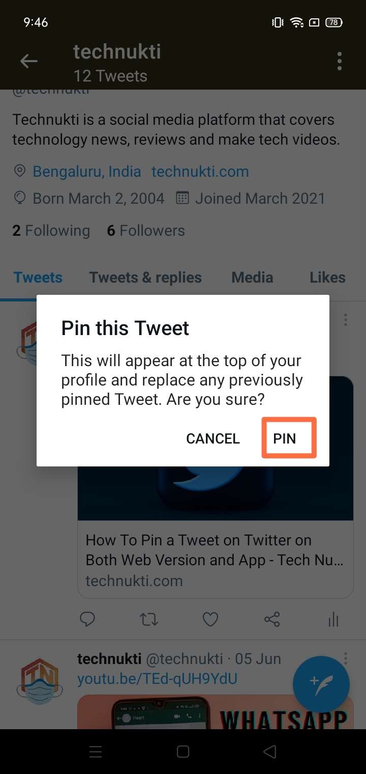 How To Pin a Tweet on Twitter on Both Web Version and App - Tech Nukti